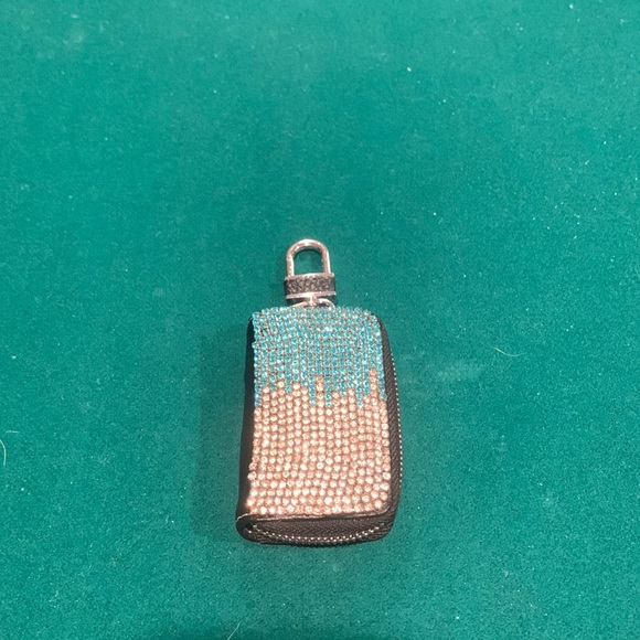 Accessories | Turquoise Blue And Silver Bling Key Fob Case | Poshmark